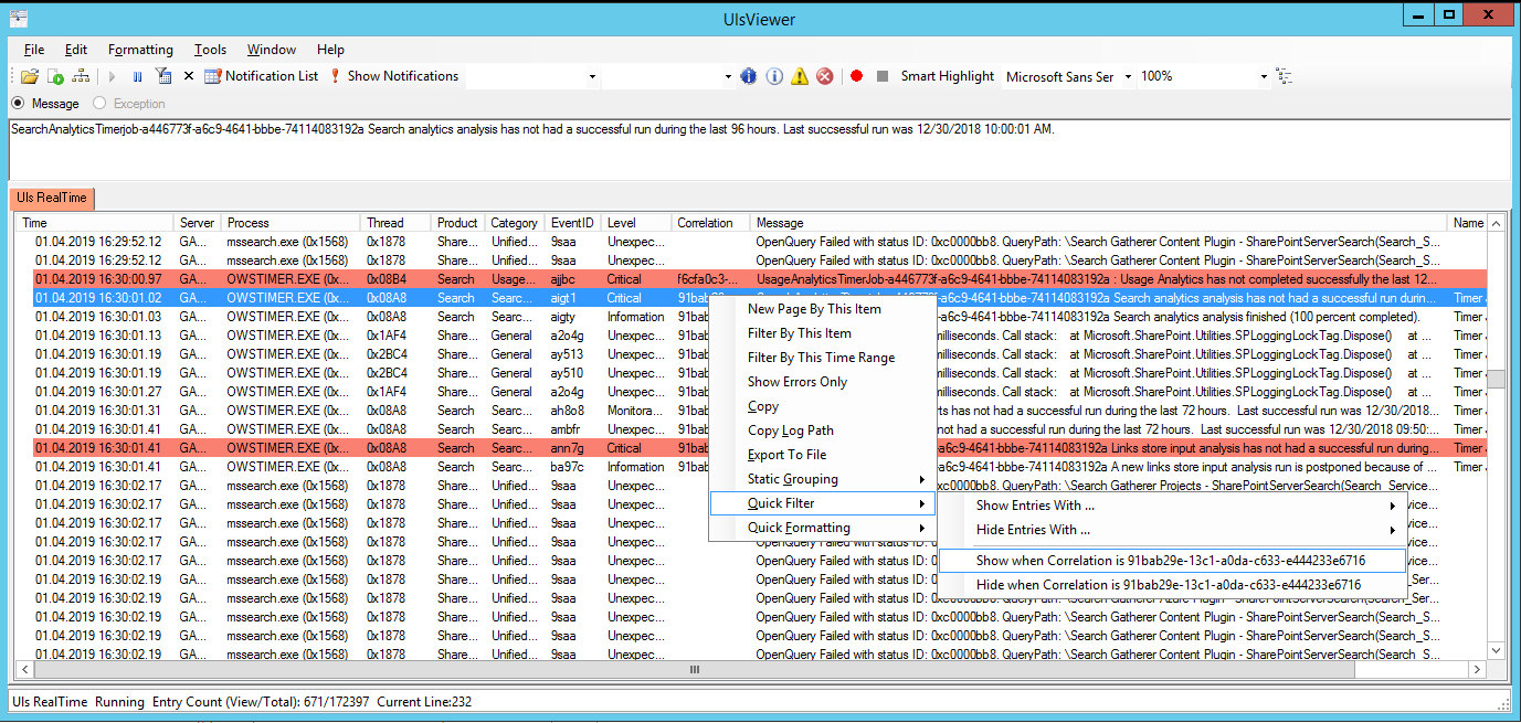 How to find Errors in the SharePoint ULS Log – Engineerer