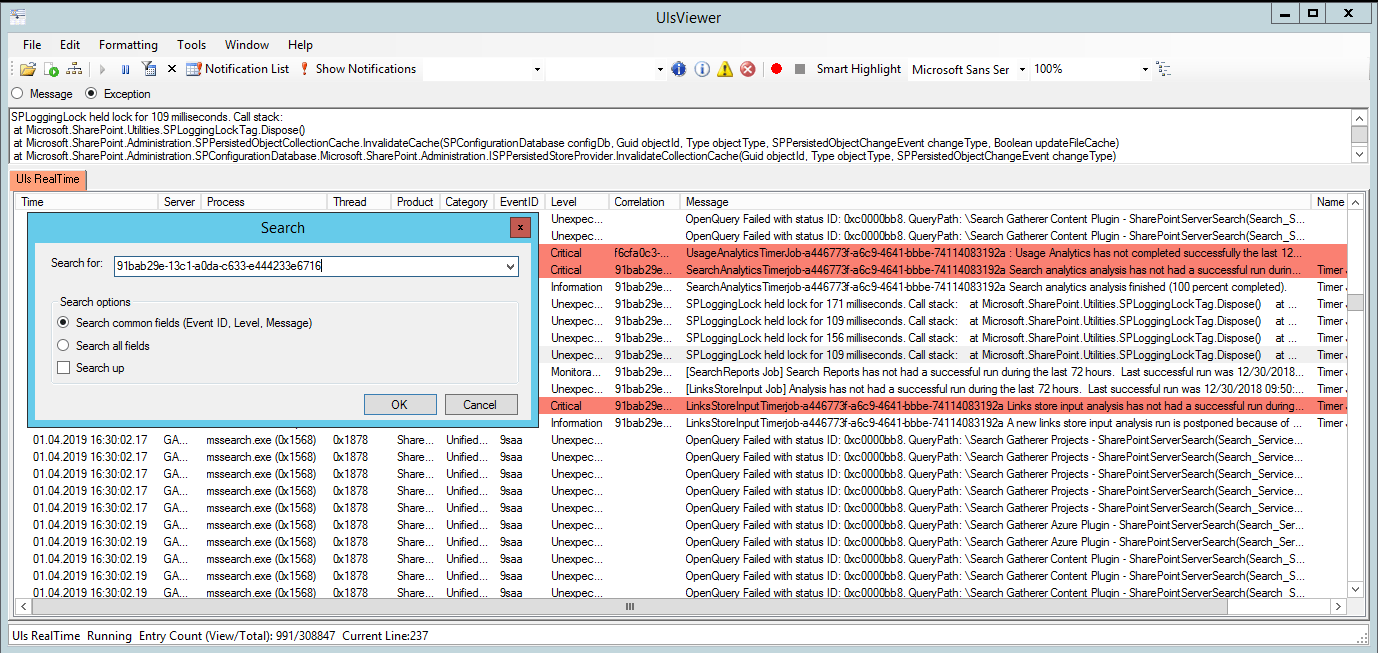 How to find Errors in the SharePoint ULS Log – Engineerer